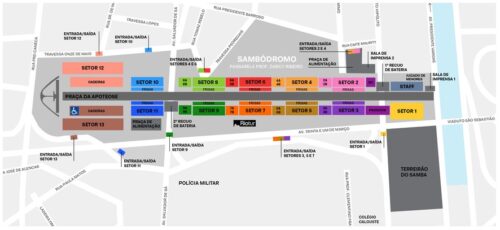 Vai ao Sambódromo? Conheça mapa completo
